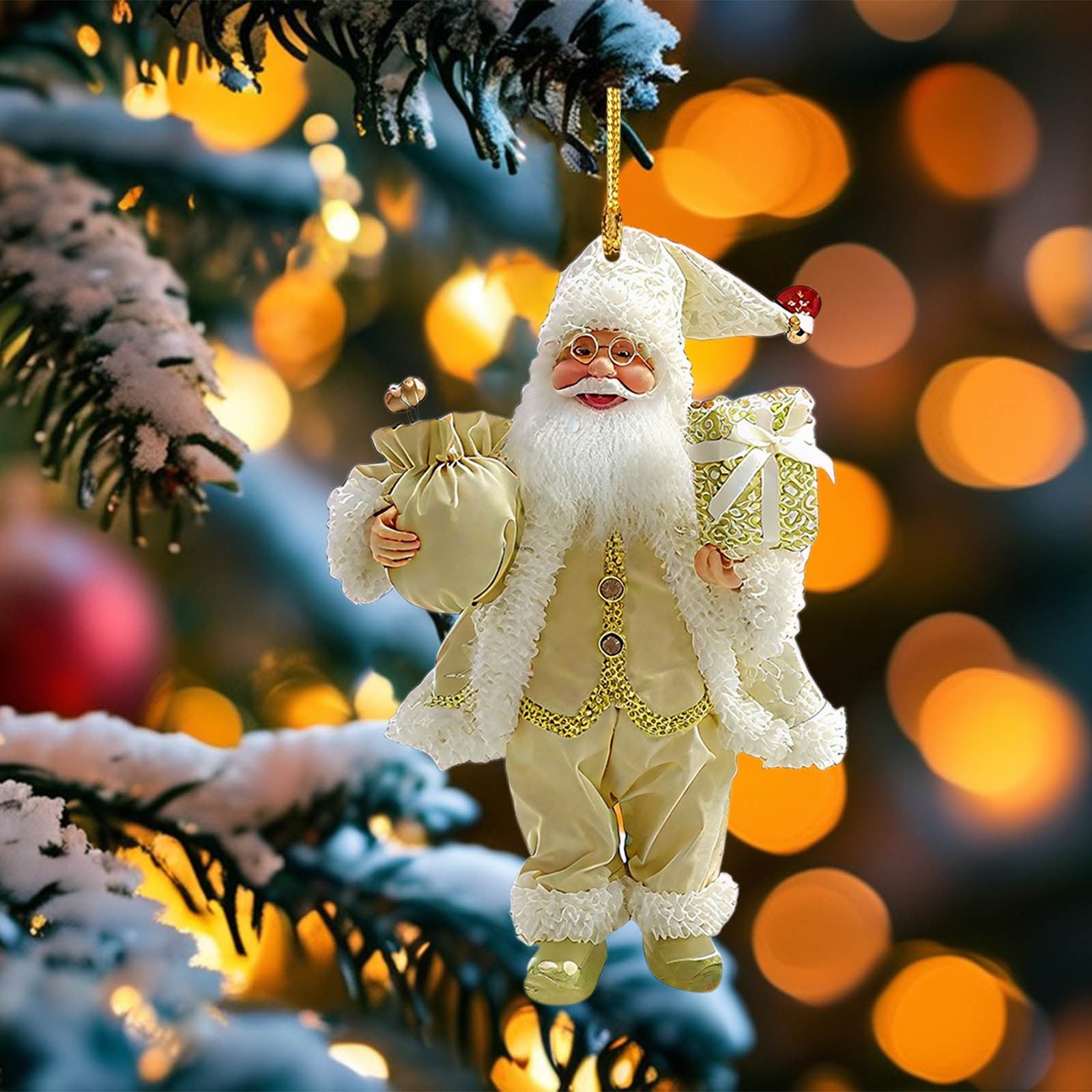 Zawou Acrylic Santa Claus Pendant Featuring Transparent 2D Design for ...
