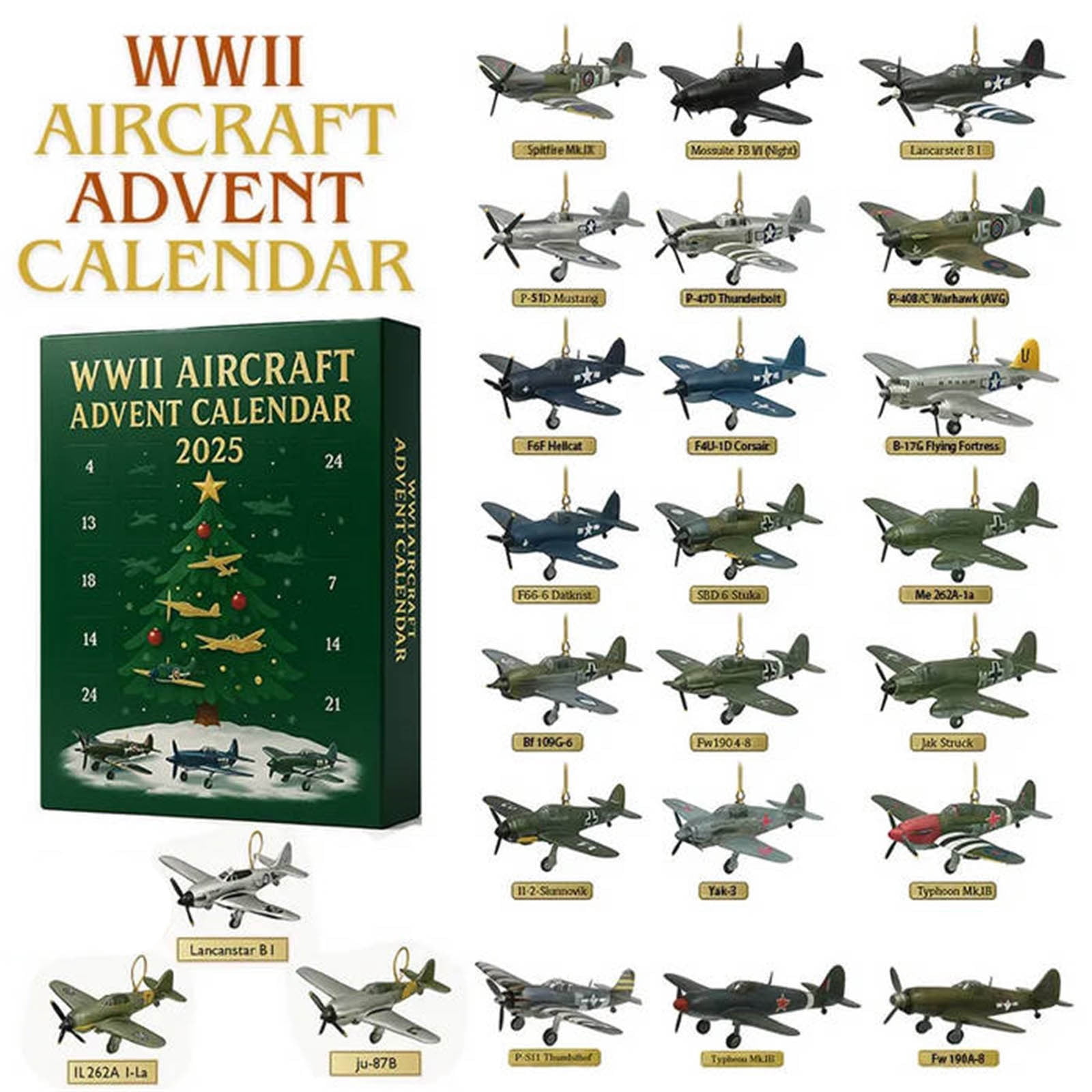 Zawou Wwii Aircraft Advent Calendar, 24 Mini Warbirds To Unbox, 2025 ...