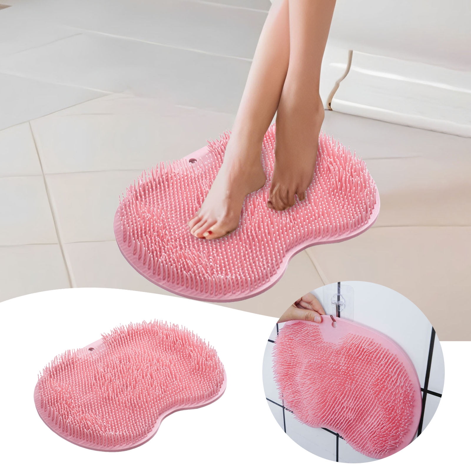 Zawus Shower Foot Scrubber Mat Back Washer Back Exfoliating Bath Wash ...