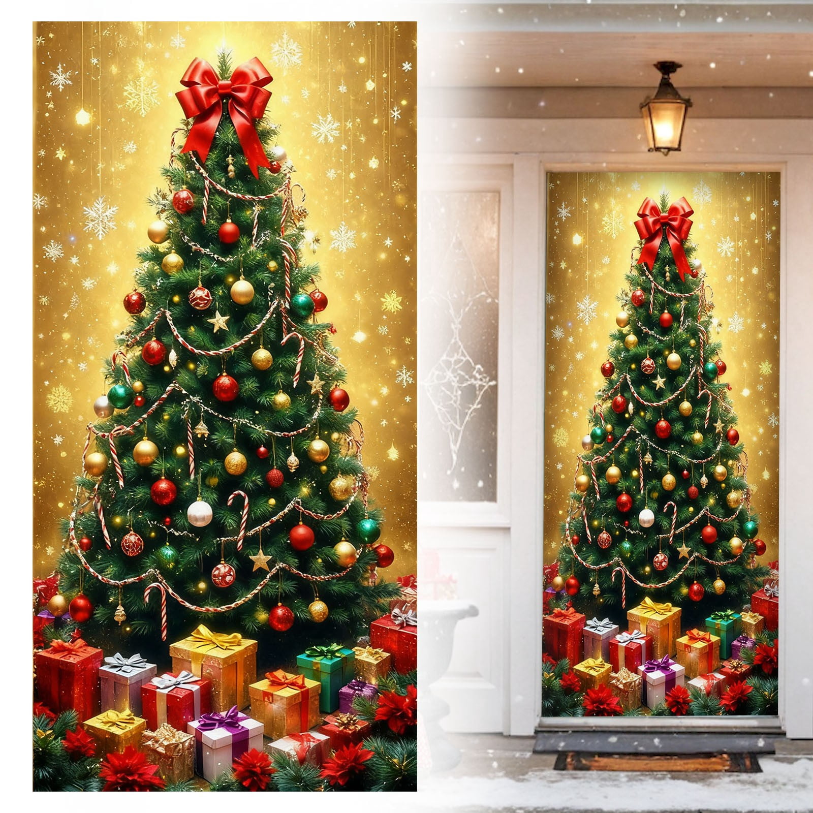 Zaxius Front Door Christmas Decorations Christmas Banner Christmas Door ...