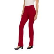 XFLWAM Women's Work Slacks with Pockets, Red Stretchy Straight Leg Yoga ...