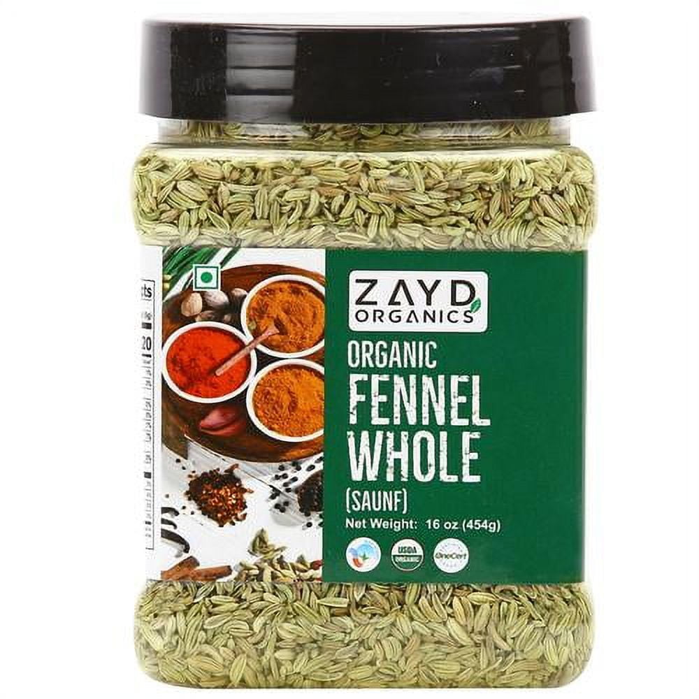 Zayd Organic Fennel Whole 16oz, USDA Organic Certified - Walmart.com