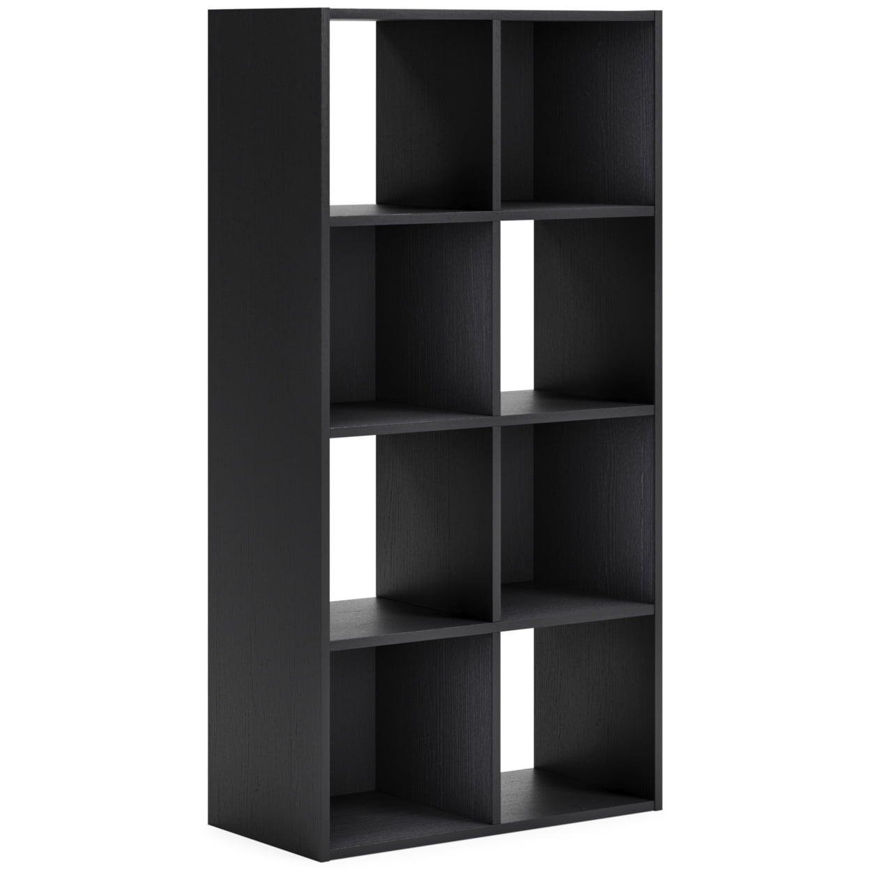 Zayla 48 Inch Tall Wood Bookcase Organizer, 8 Cube Compartments, Black ...