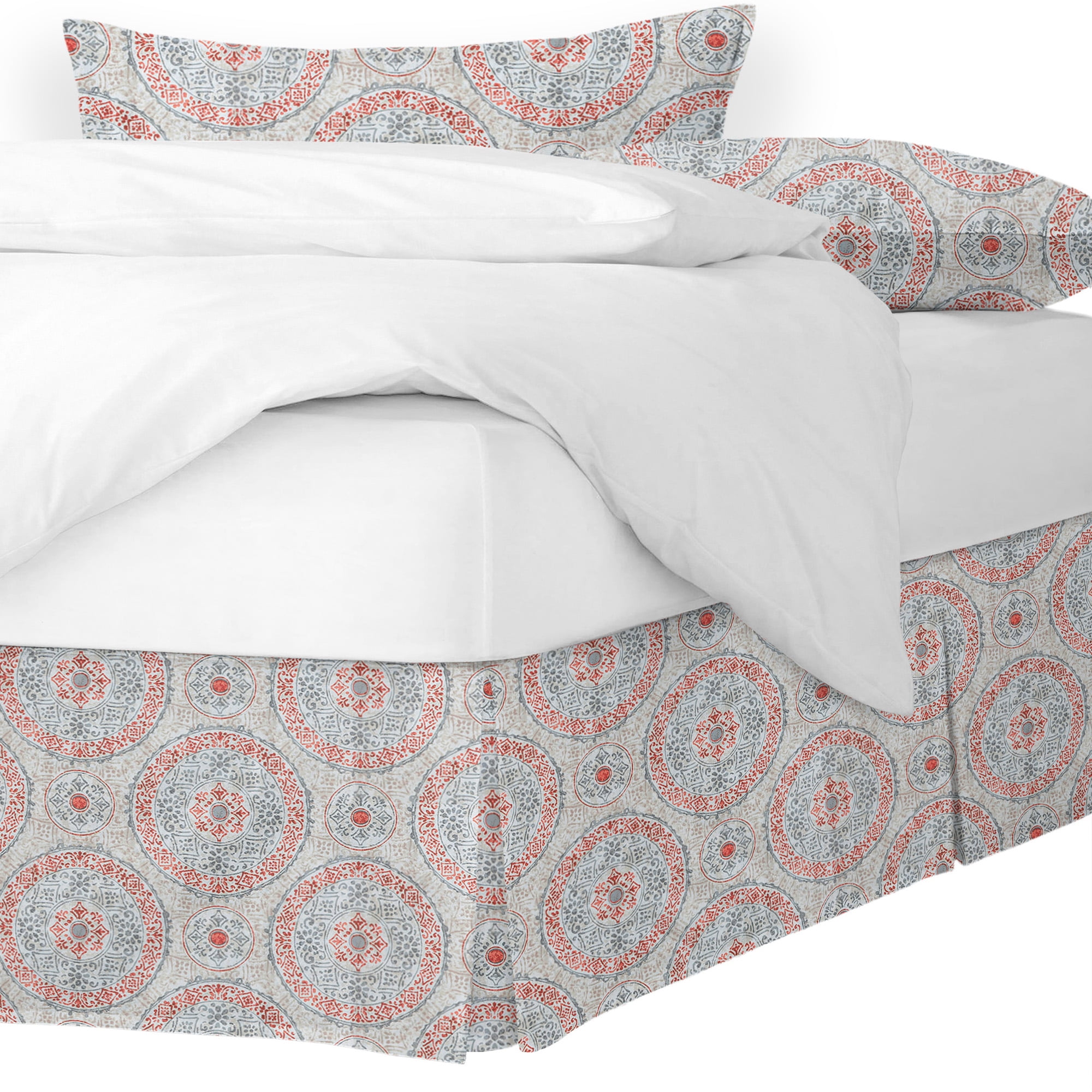 Zayla Coral Platform Bed Skirt Queen 15" Drop - Walmart.com
