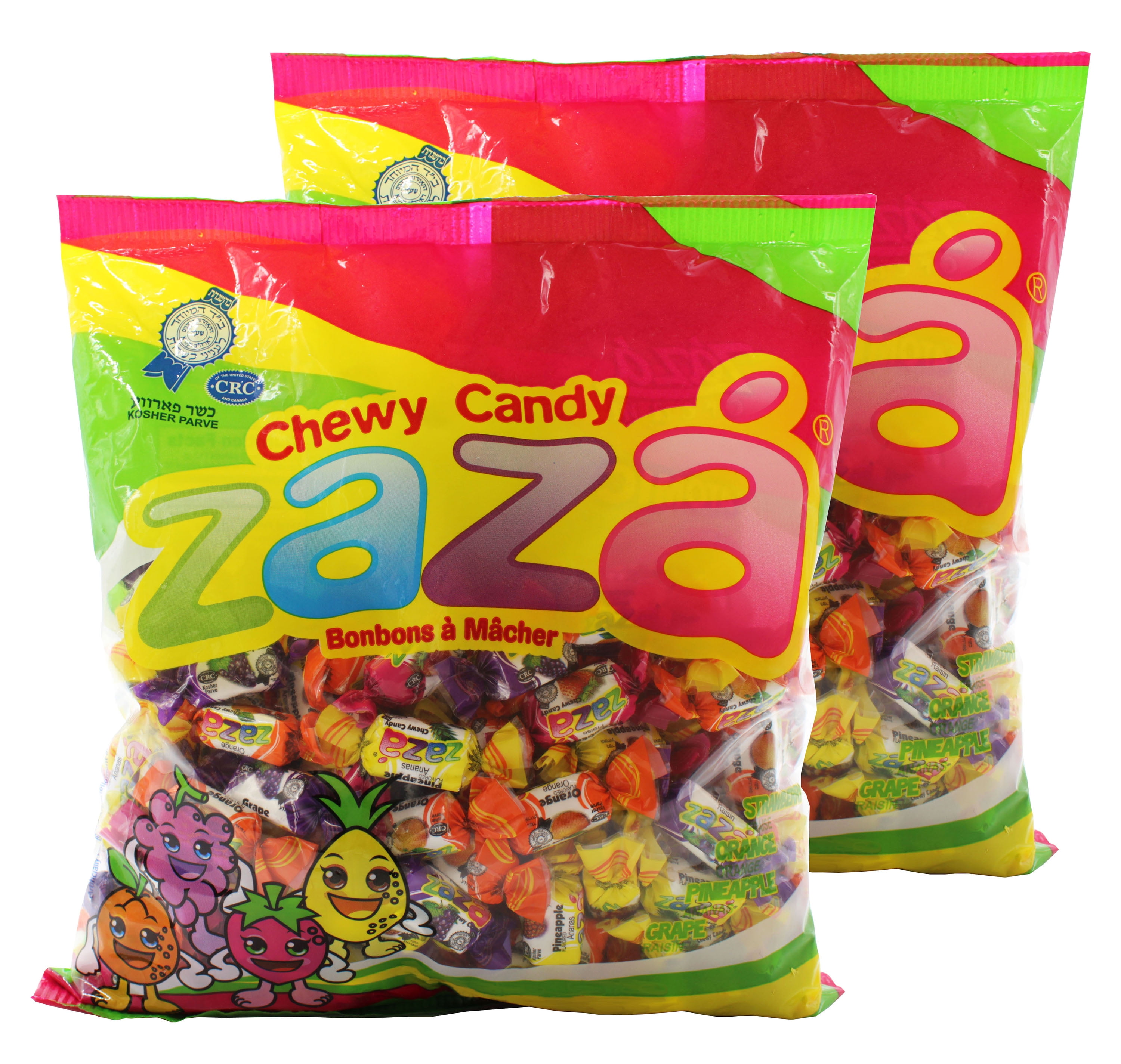 Zaza Assorted Flavors & Colors Fruit Chewy Candy (Medium) 2 Packs ...