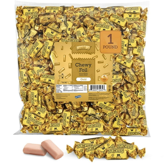 Zazers Gold Chewy Foil AIF9 Candy - 1 Pound - Peach Flavor ...