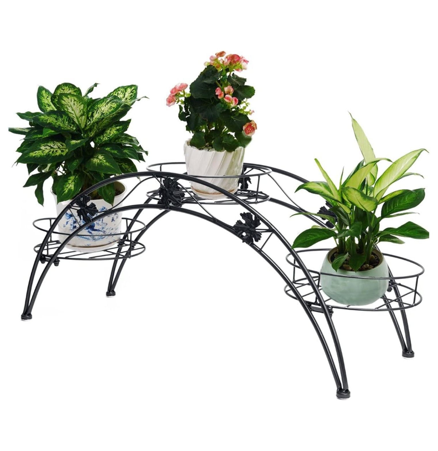 Zazesaby 3 Holders Plant Stand for indoor plants , Metal black Plants ...