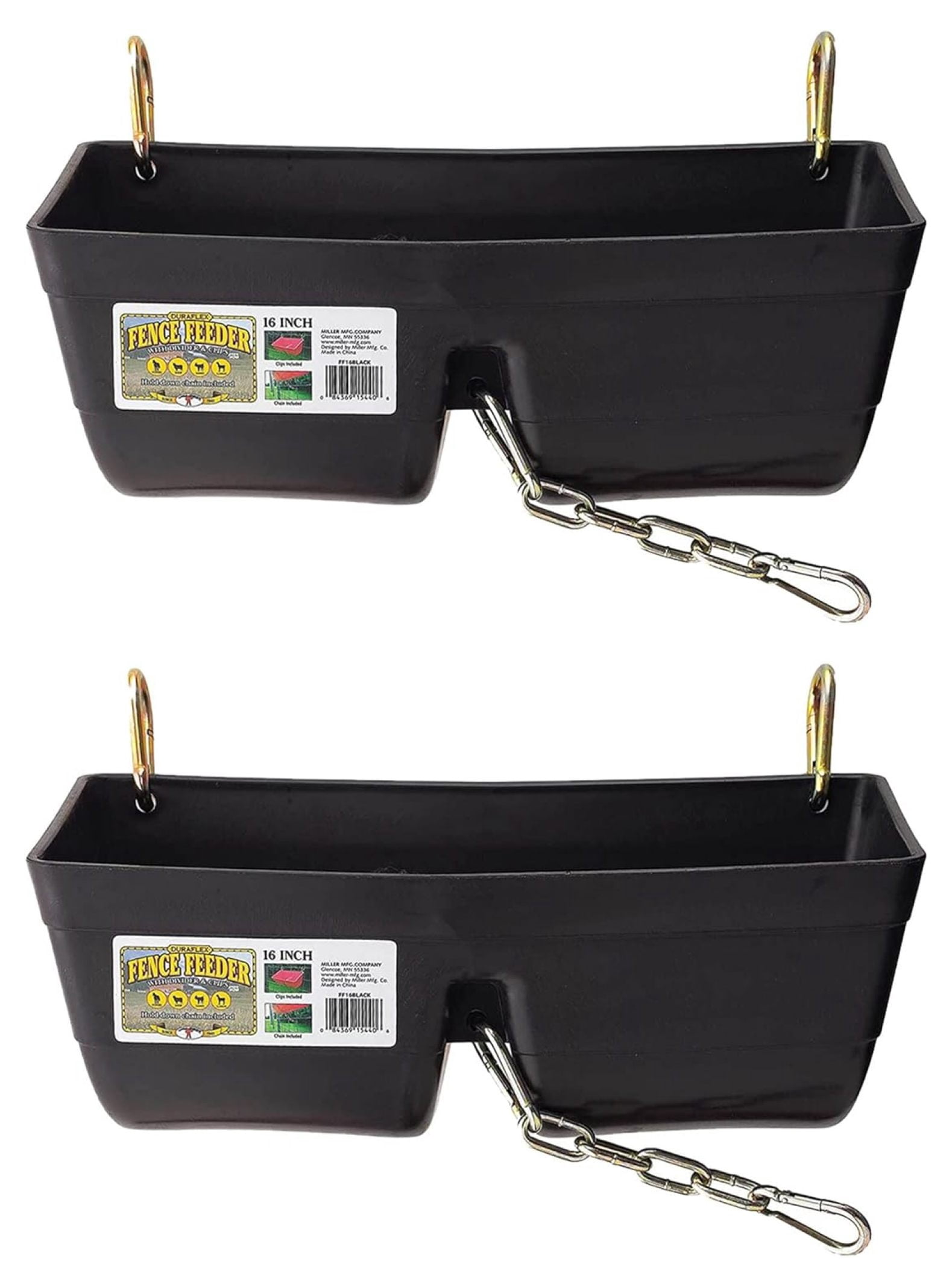 Zazesaby FF16BLACK 9 Quart Heavy Duty Plastic Feed Trough Bucket Fence ...