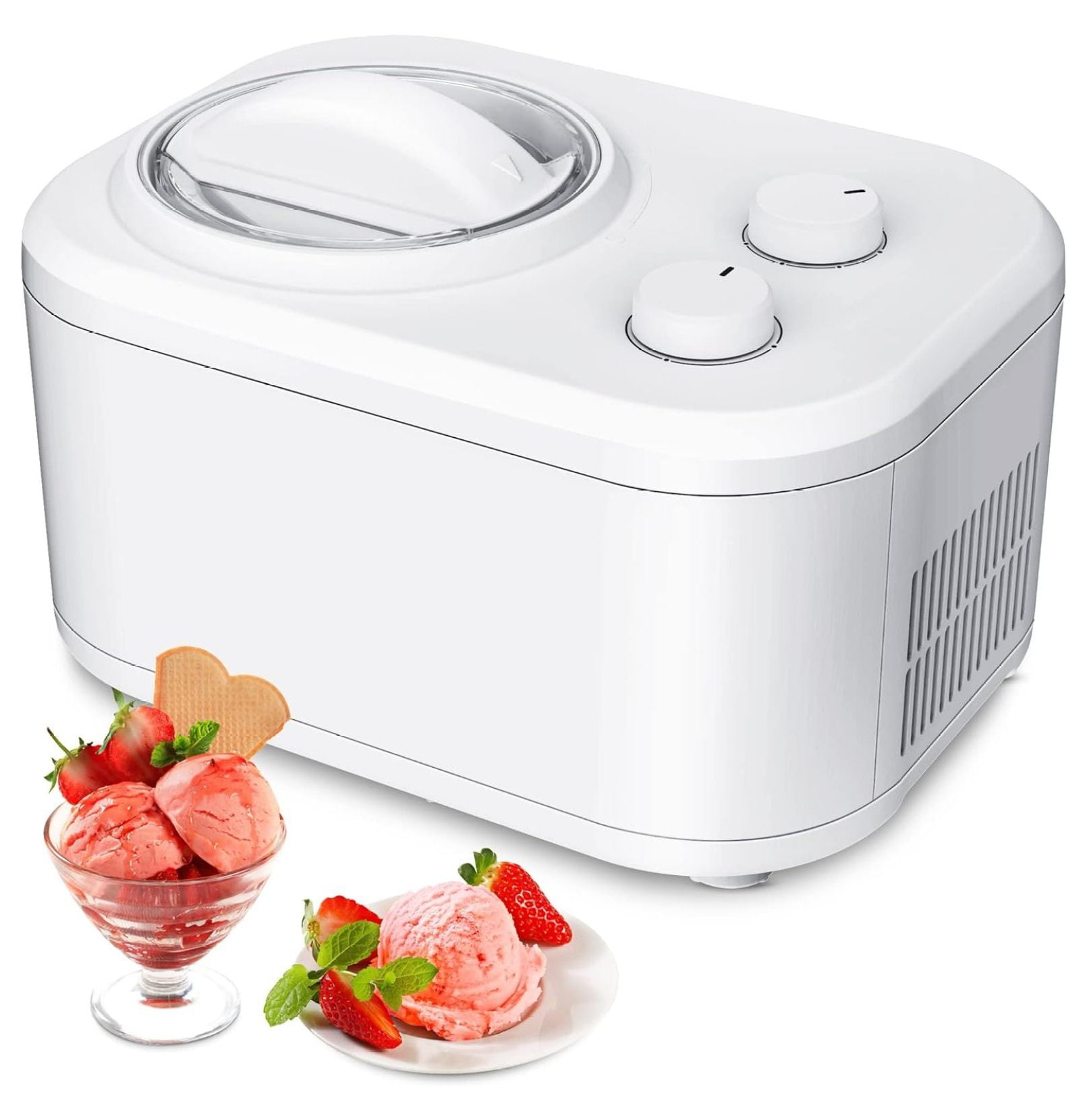 Zazesaby Ice Cream Maker 1qt with Compressor,Electric Automatic No Pre ...