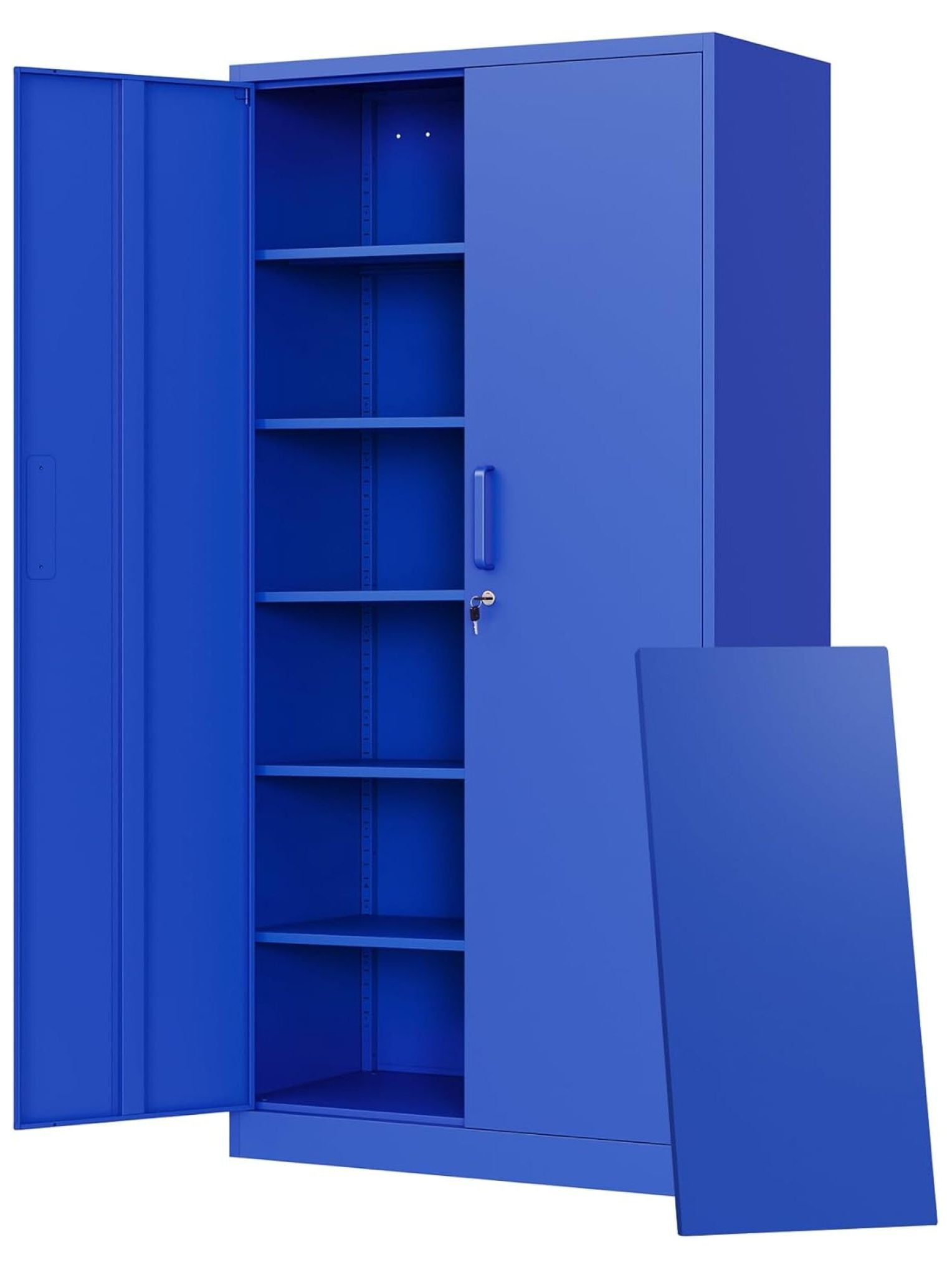 Zazesaby Metal Garage Storage Cabinets with Lock Door and Adjustable ...