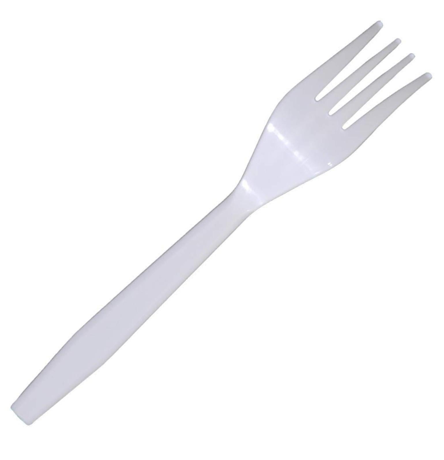 Zazesaby Plastic Forks, Medium Heavyweight Polypropylene (PP), White ...
