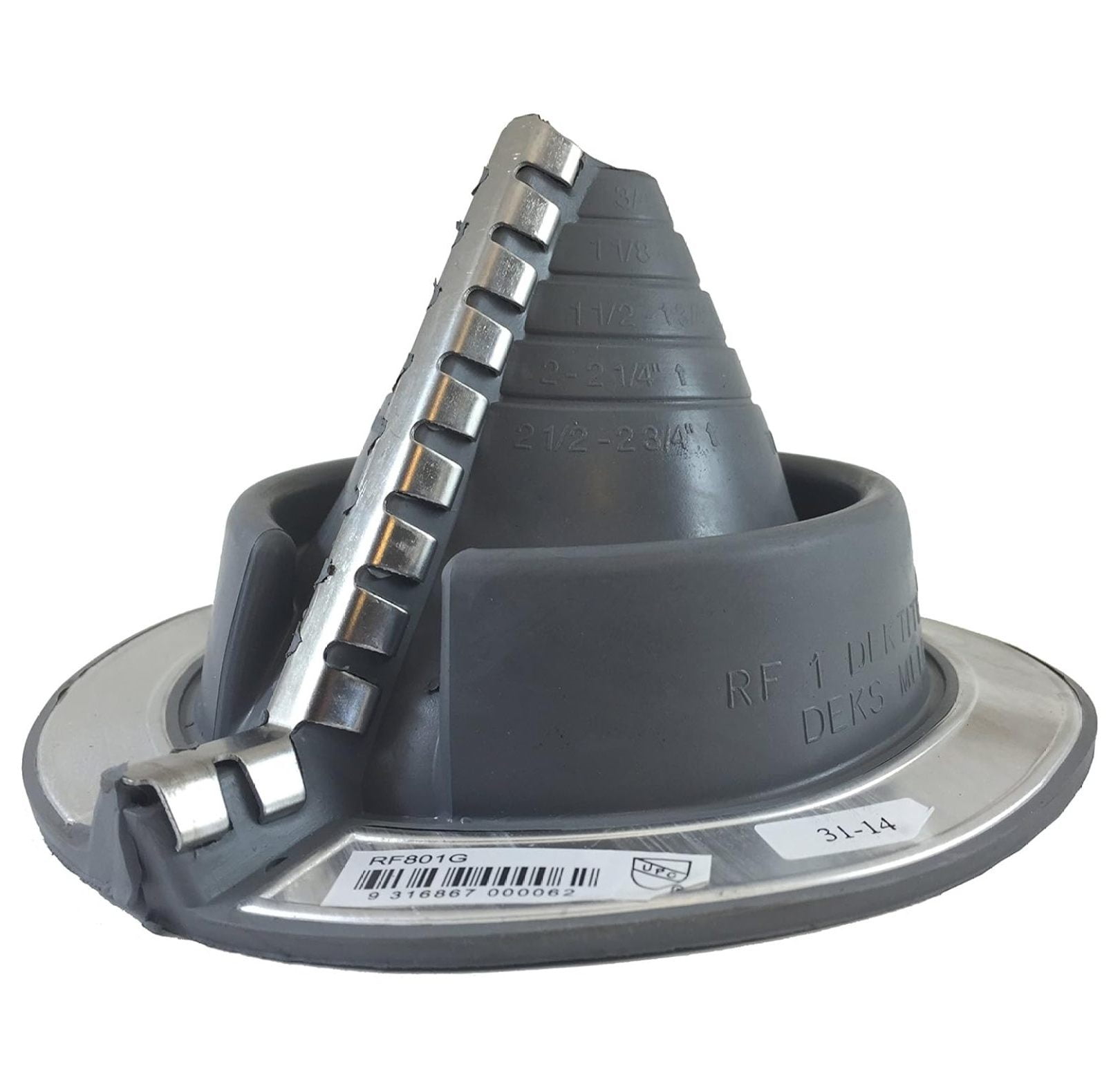 Zazesaby ROUND BASE PIPE FLASHING BOOT: #801 (RF801G) RETROFIT (Gray ...