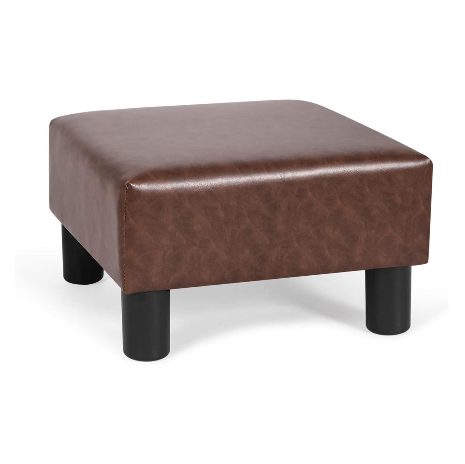 Zazesaby Small Modern Square Footstools Faux Leather Footrest Ottoman ...