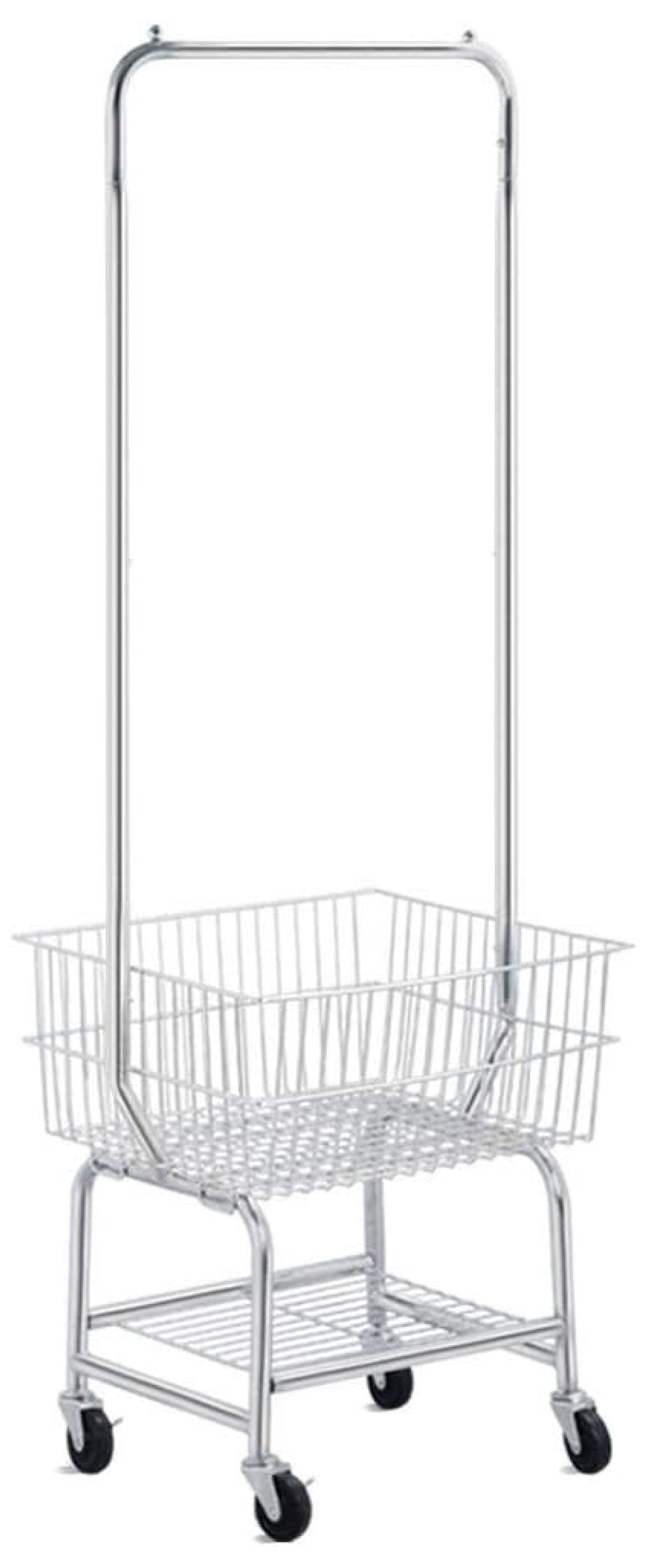 Rolling Laundry Cart With Hanging Bar