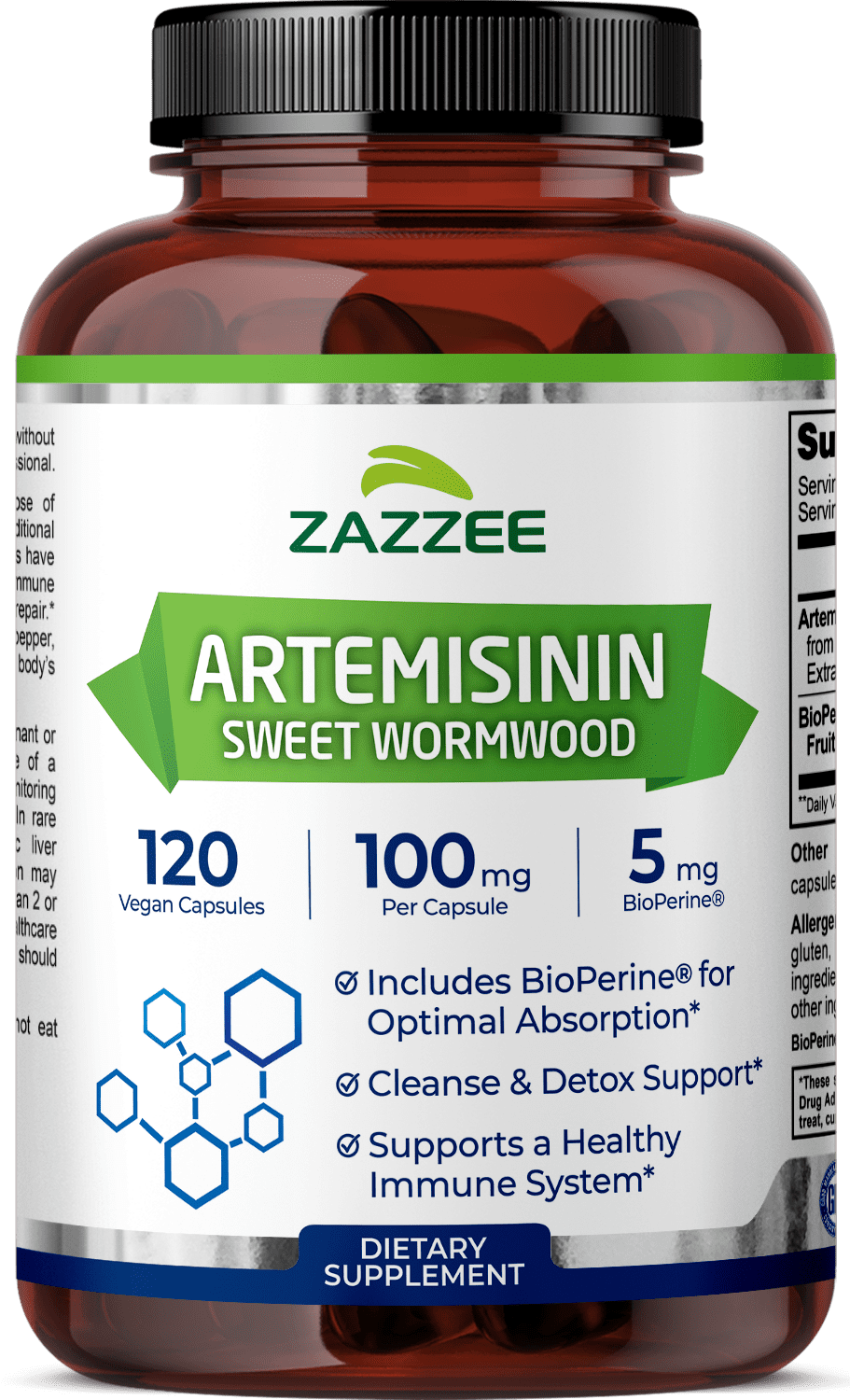 Zazzee Naturals, Vegan Supplement, Artemisinin 100 mg, 120 Capsules ...