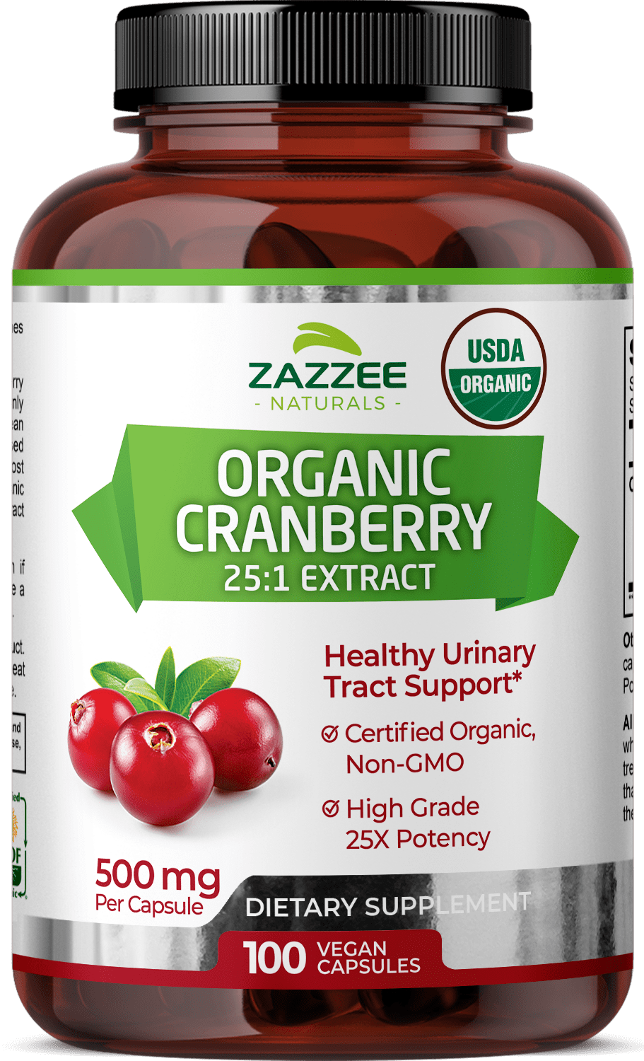 Zazzee Naturals USDA Organic Cranberry Extract, 12,500 mg Strength, UTI ...
