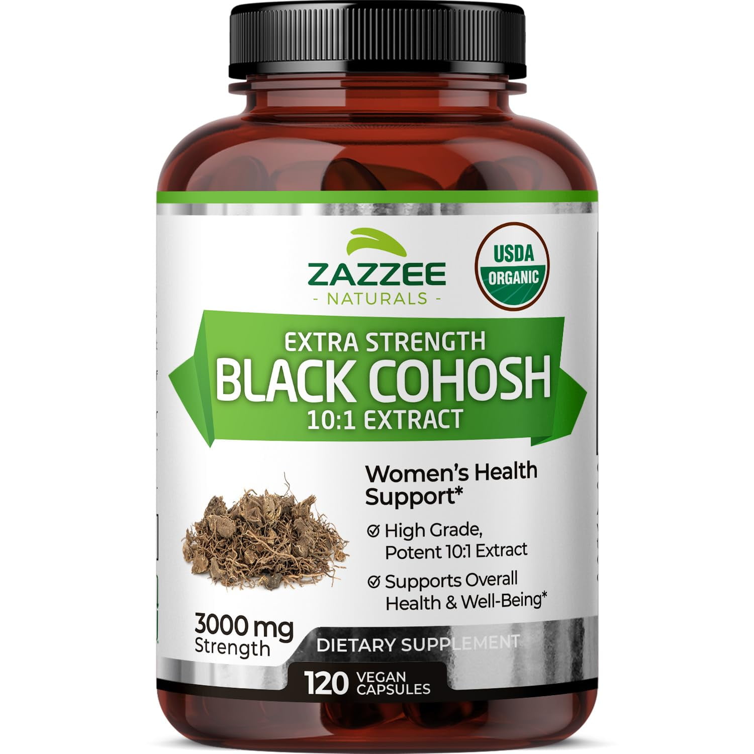 Zazzee USDA Organic Black Cohosh 10:1 Extract, KMC23000 120 Vegan ...