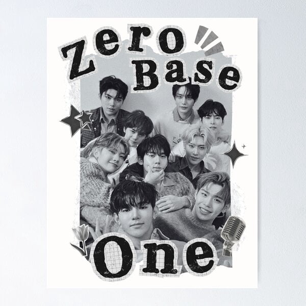 Zb1 Collage: Striking Black And White Style Kpop Group Members Design ...