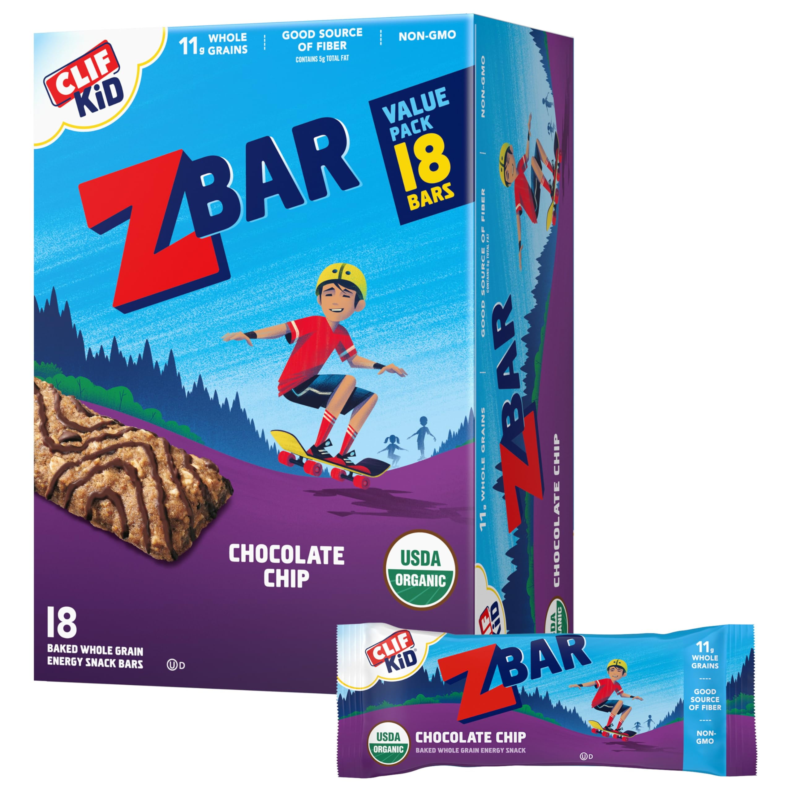 Zbar - Chocolate Chip KEF28 - Soft-Baked Energy Snack Bars - Non-GMO ...