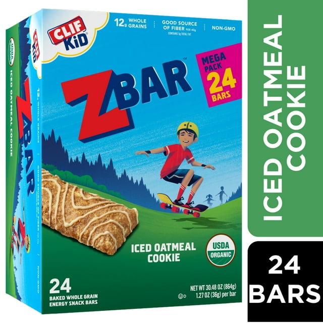 Zbar Iced Oatmeal Cookie Flavor Soft Baked Snack Bars, Organic Granola ...