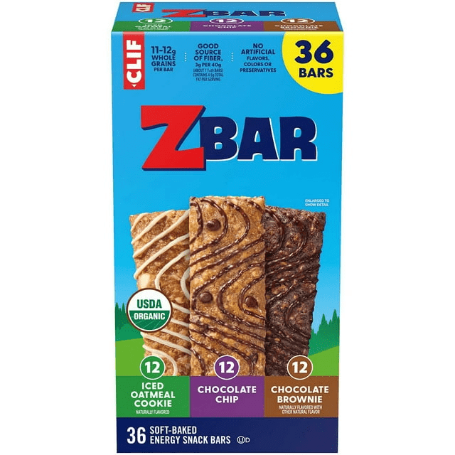Zbar Soft Baked Organic Granola Snack Bars, Variety Pack, 36 pk ...