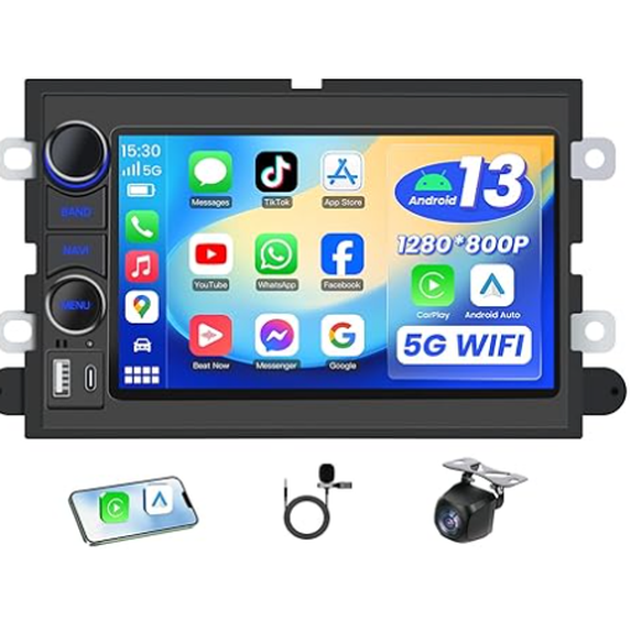 Zcargel 4+64G Car Radio for Ford F150 2004-2008 with CarPlay Android ...
