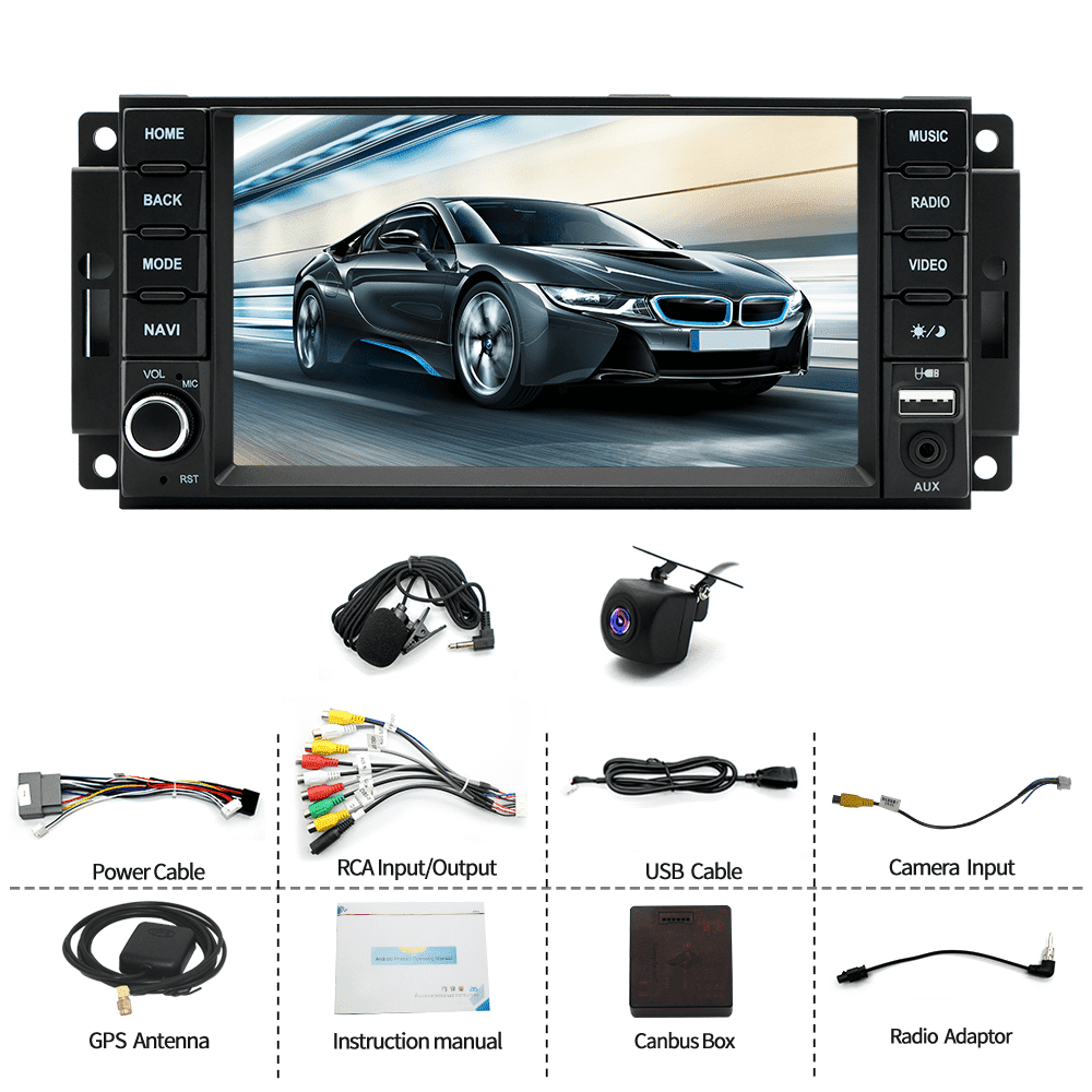 Zcargel 7in Android 14 Car Stereo Radio with 4+64GB, Built-in Wireless ...