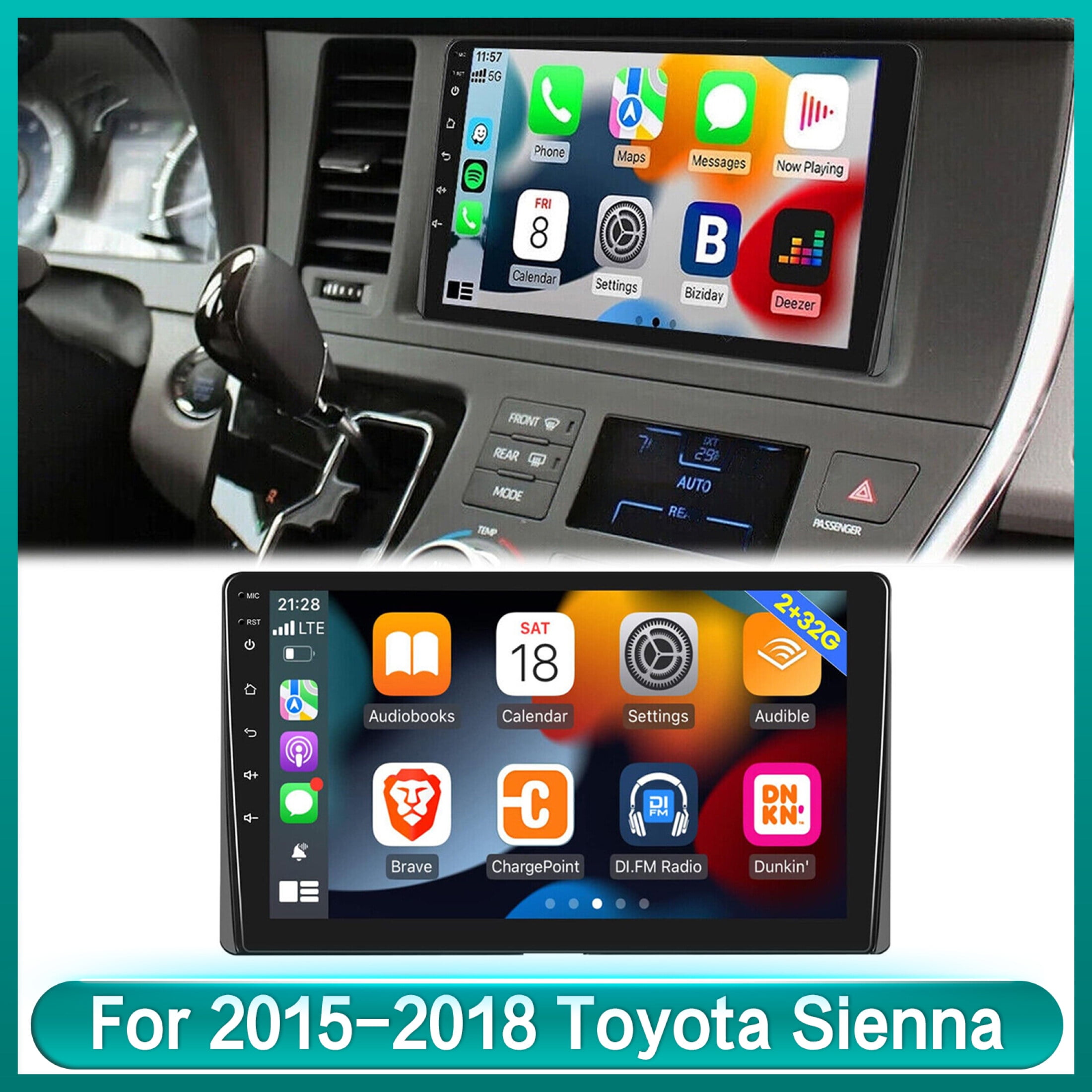 Zcargel 9” Touch Screen Car Radio Stereo For 2015-2018 Toyota Sienna ...