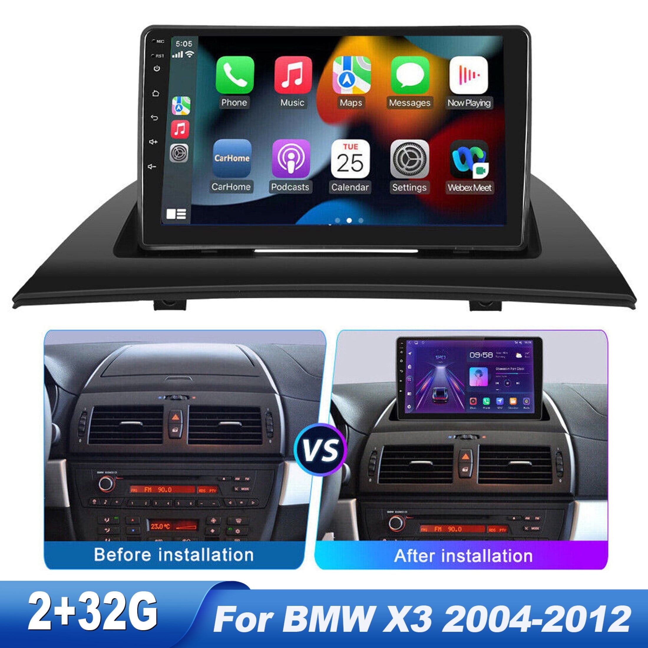 Zcargel Android 13.0 Car Stereo for BMW X3 E83 2004-2012 9 Inch Touch ...