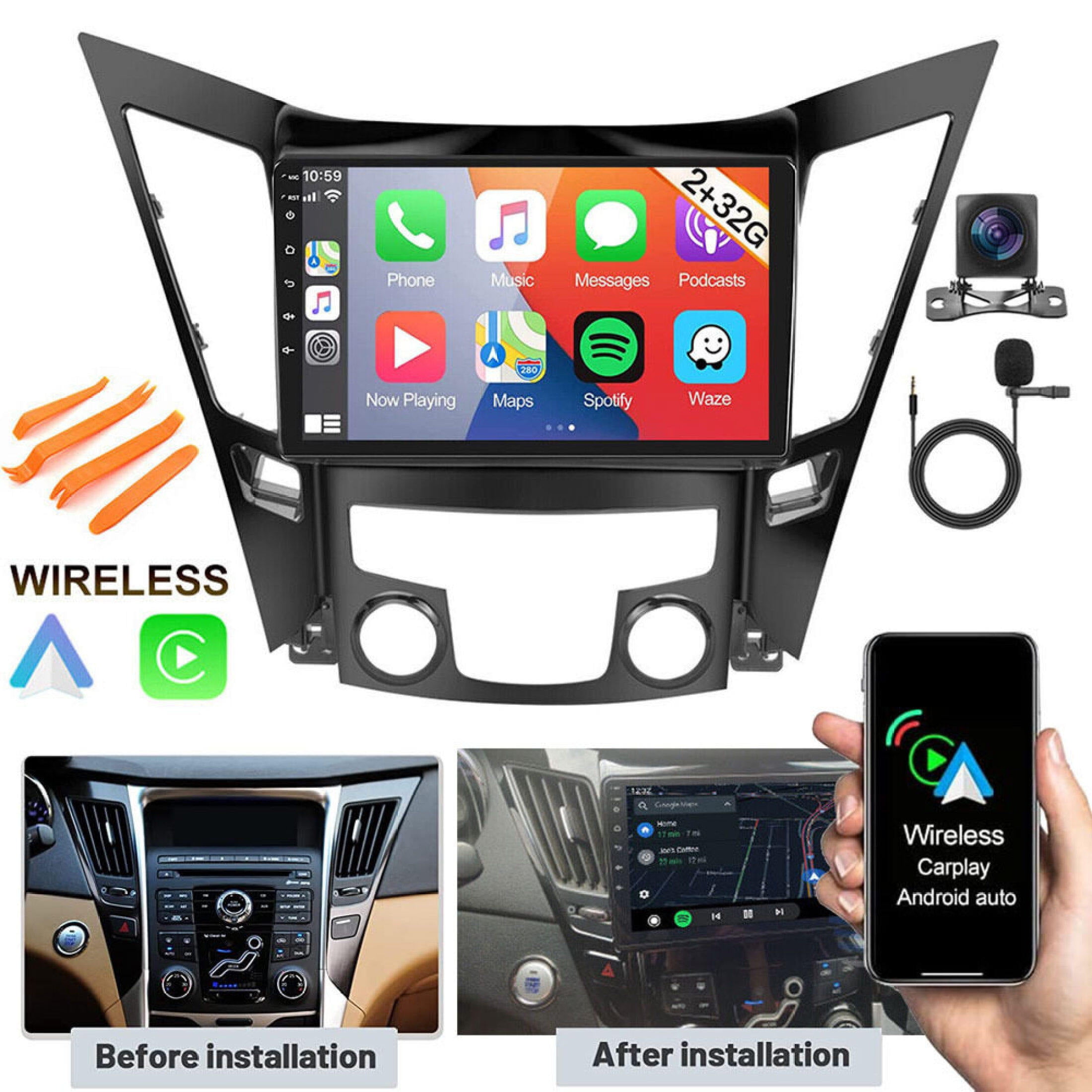 Zcargel Android 12 Car Stereo for Hyundai Sonata 2010-2015 with Wireless Carplay&Android Auto,9 ...