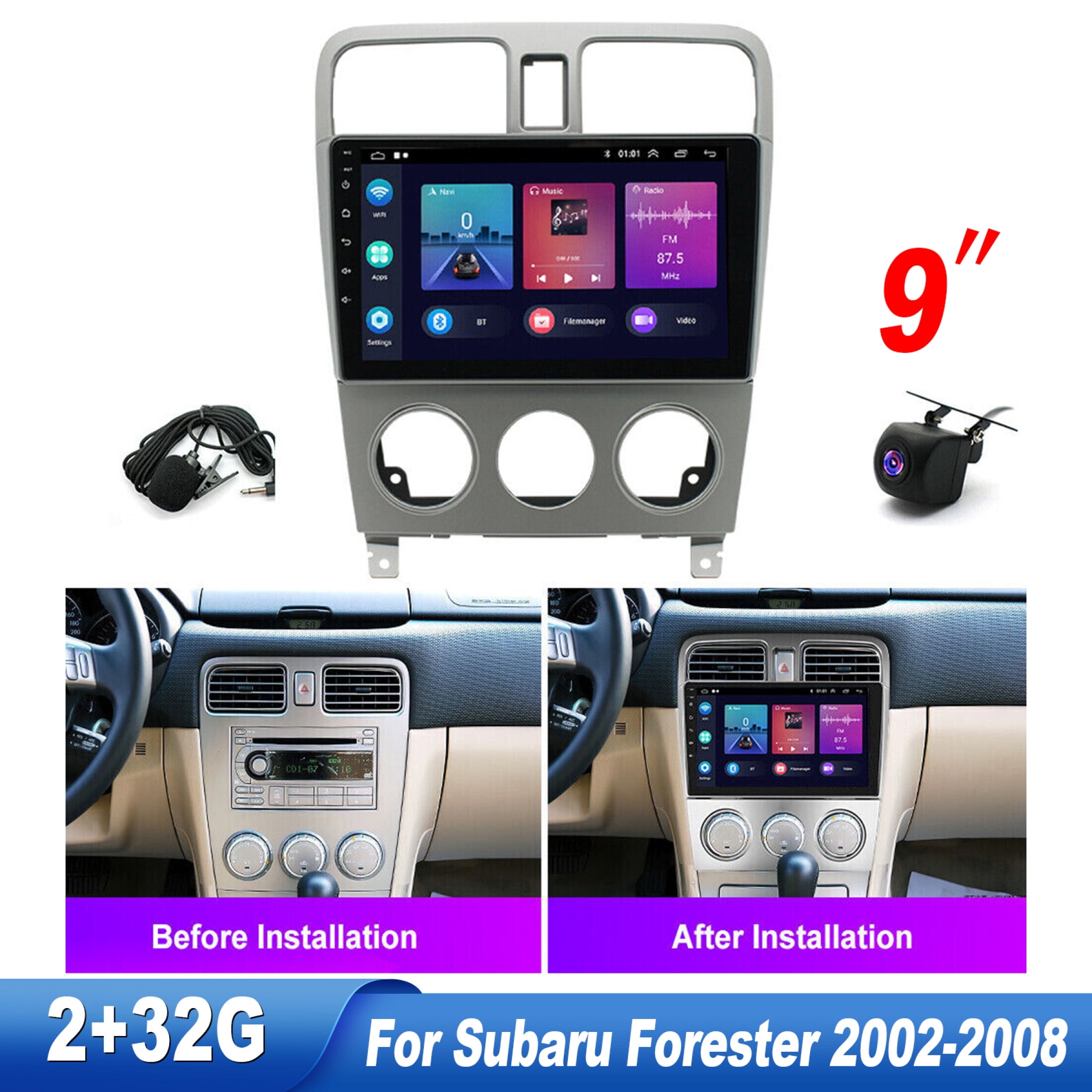 Zcargel Android 13.0 Car Stereo Radio For Subaru Forester 2002-2008 ...