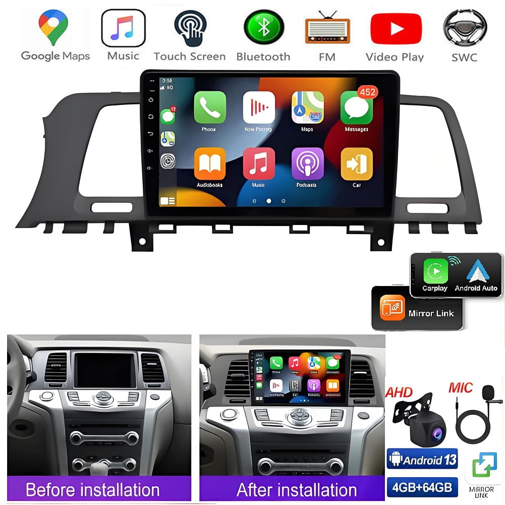 Zcargel Android 13 Car Radio Stereo GPS Navigation for Nissan Murano ...