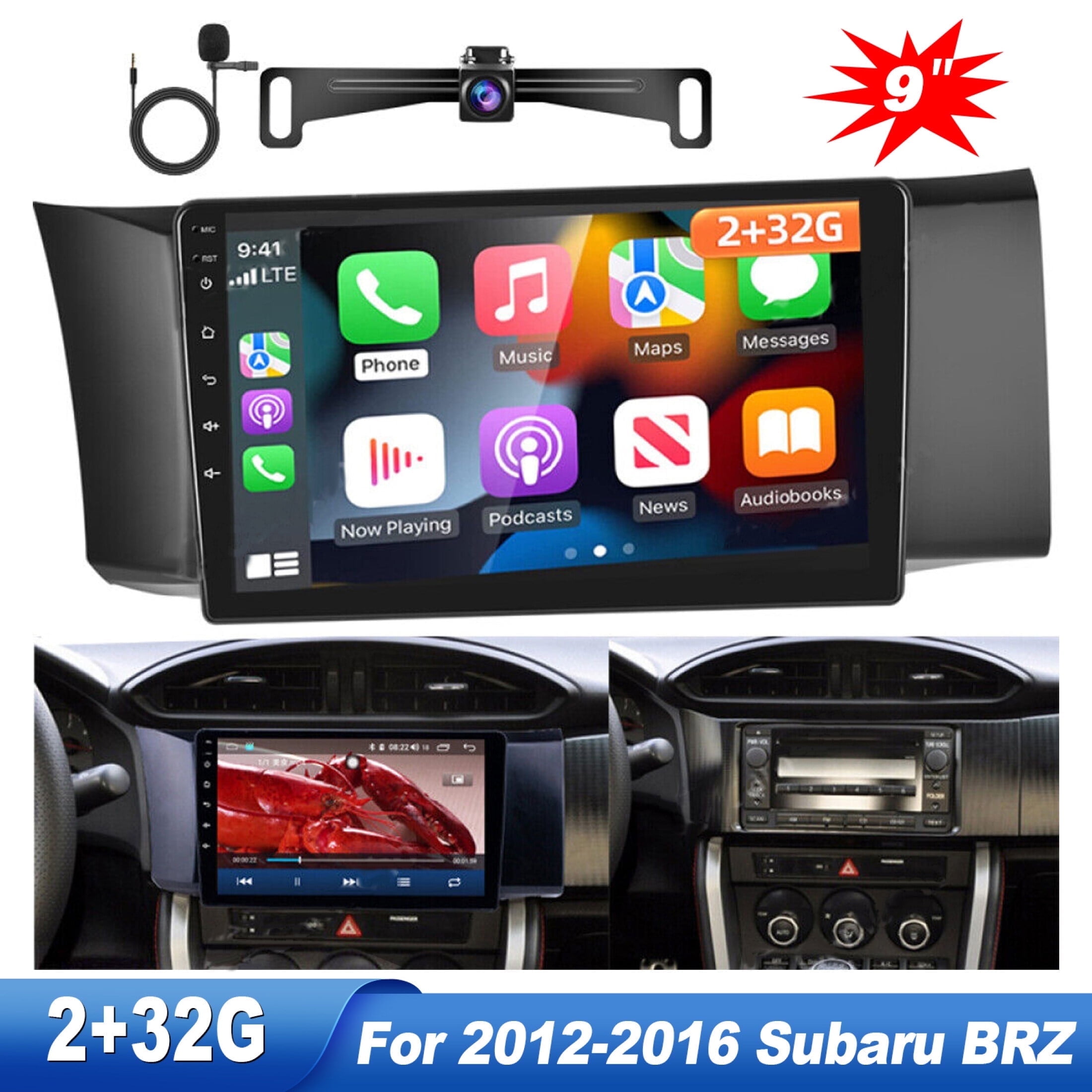 Toyota GT86/Subaru BRZ 2012-16 Car Radio, 9'' Android 12.0, Carplay ...