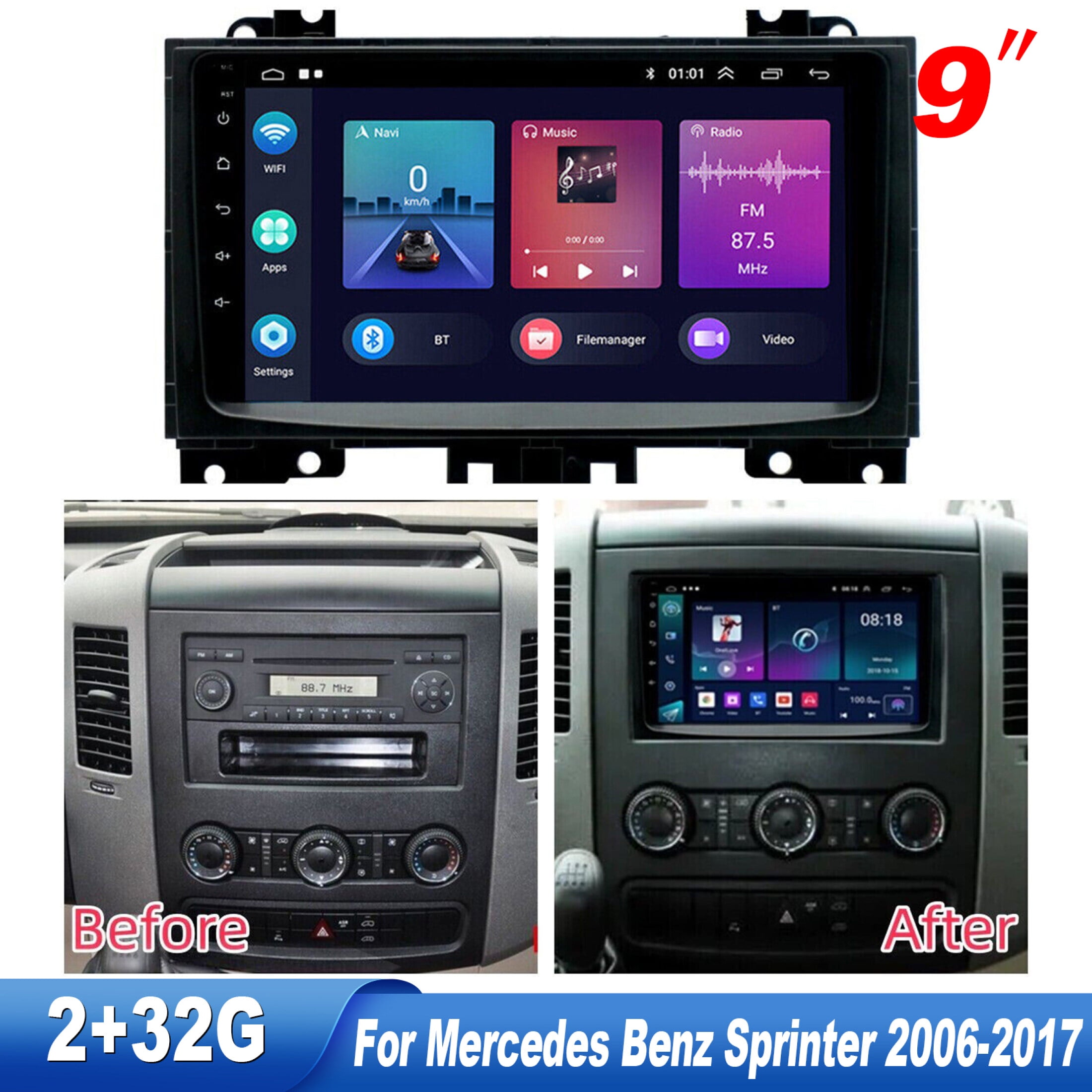 Zcargel Car Stereo For Mercedes Benz Sprinter 2006-2017 Android 12 Car ...