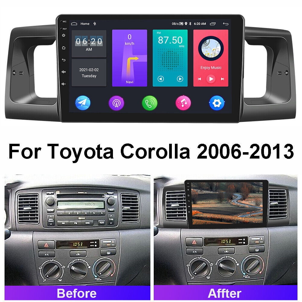 Zcargel 2006-2013 Toyota Corolla Android 12 Car Stereo, 9'' Screen, GPS ...