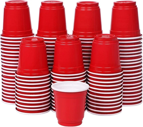 Zcaukya Mini Disposable Shot Cups, 2oz 120 Count Red Plastic Small ...