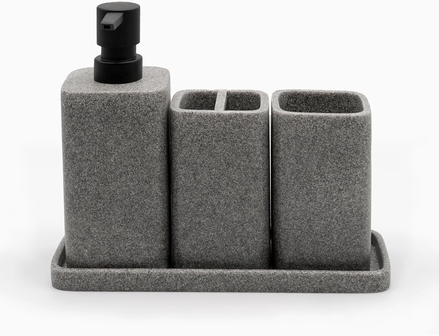 Zccz Modern 4-Piece Gray Marble Bath Accessories Set - Walmart.com