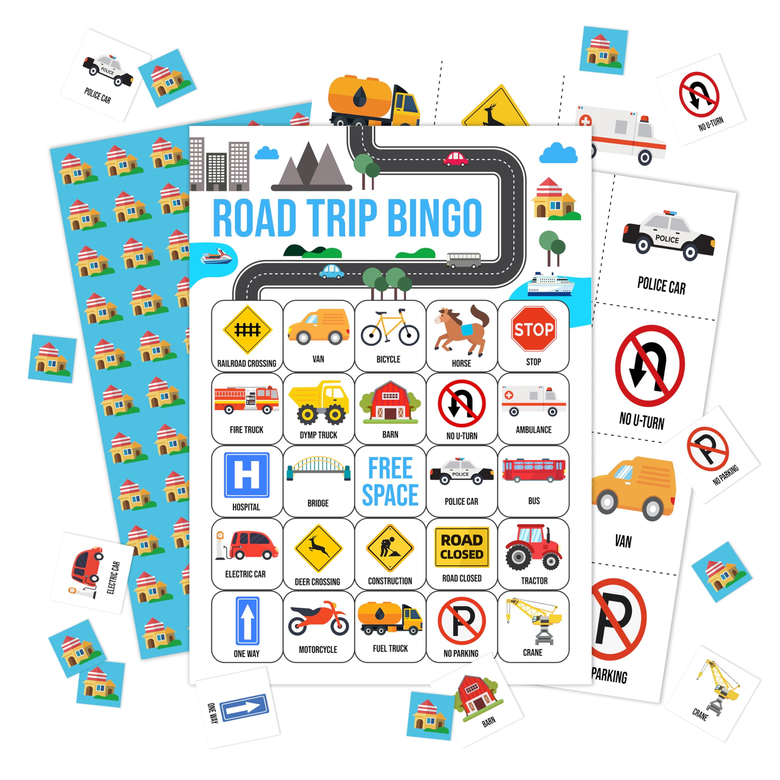 Zcsni Road Trip Bingo STF9 Game Cards, Car Bingo Games, Bingo Game Set ...