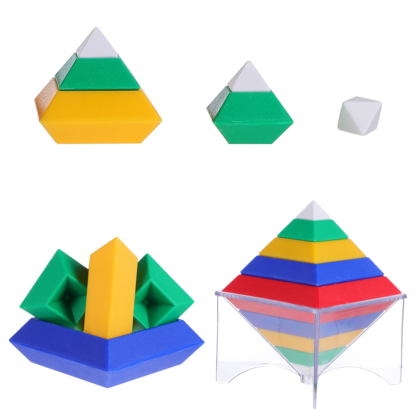 Zcyifa 1 Set Pyramid Stacking Blocks Geometric 3D Puzzle Kids STEM Toys ...
