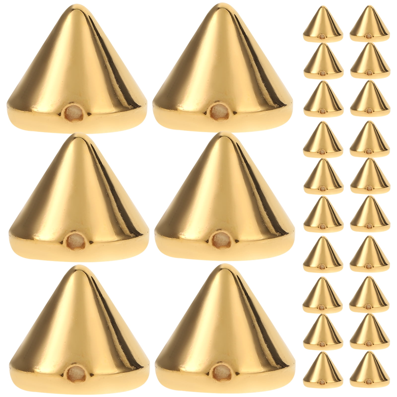 Zcyifa 100pcs Golden Spike Cone Studs DIY Sew Glue on Bags Shoes ...