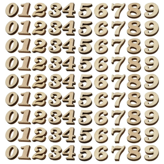 Zcyifa 200pcs Unfinished Wooden Numbers for DIY Crafts/Home/Birthday ...