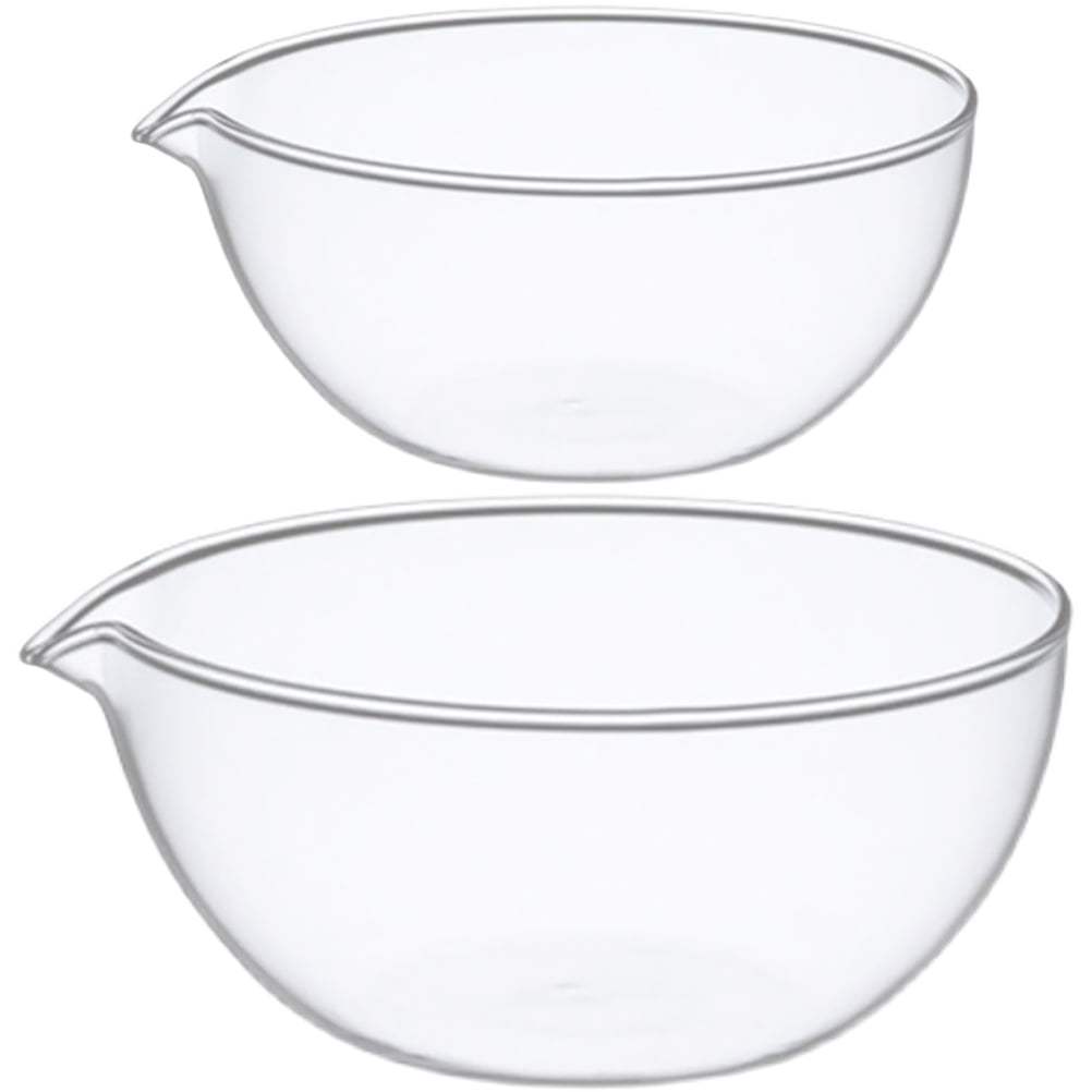Zcyifa 2pcs Glass Mixing Bowl with Spout for Kitchen Restaurant ...