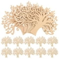 Zcyifa 30pcs Tree Wooden Cut Outs DIY Wood Trees Ornaments Wooden Tree ...