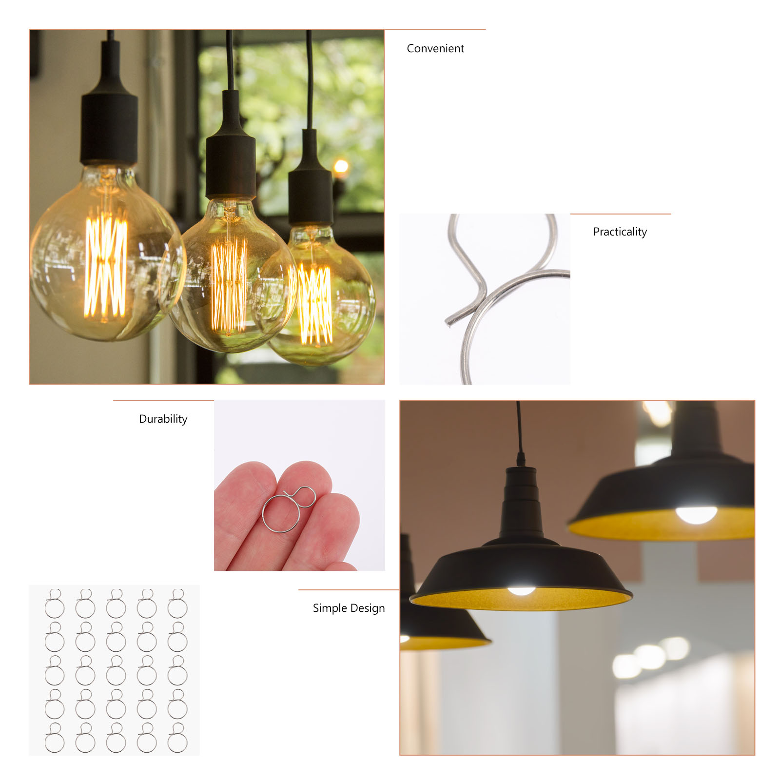 Zcyifa Ceiling Light Clips 40pcs Ceiling Light Crystal Connector Metal ...