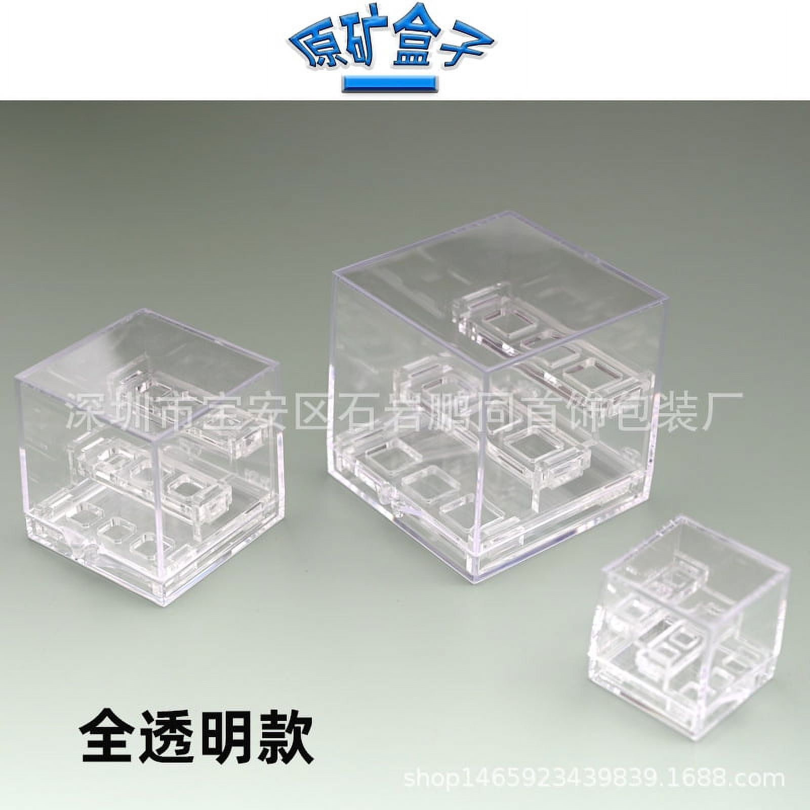 Zcyifa Clear Gemstone Display Box Small Acrylic Jewelry Box 3 tier ...