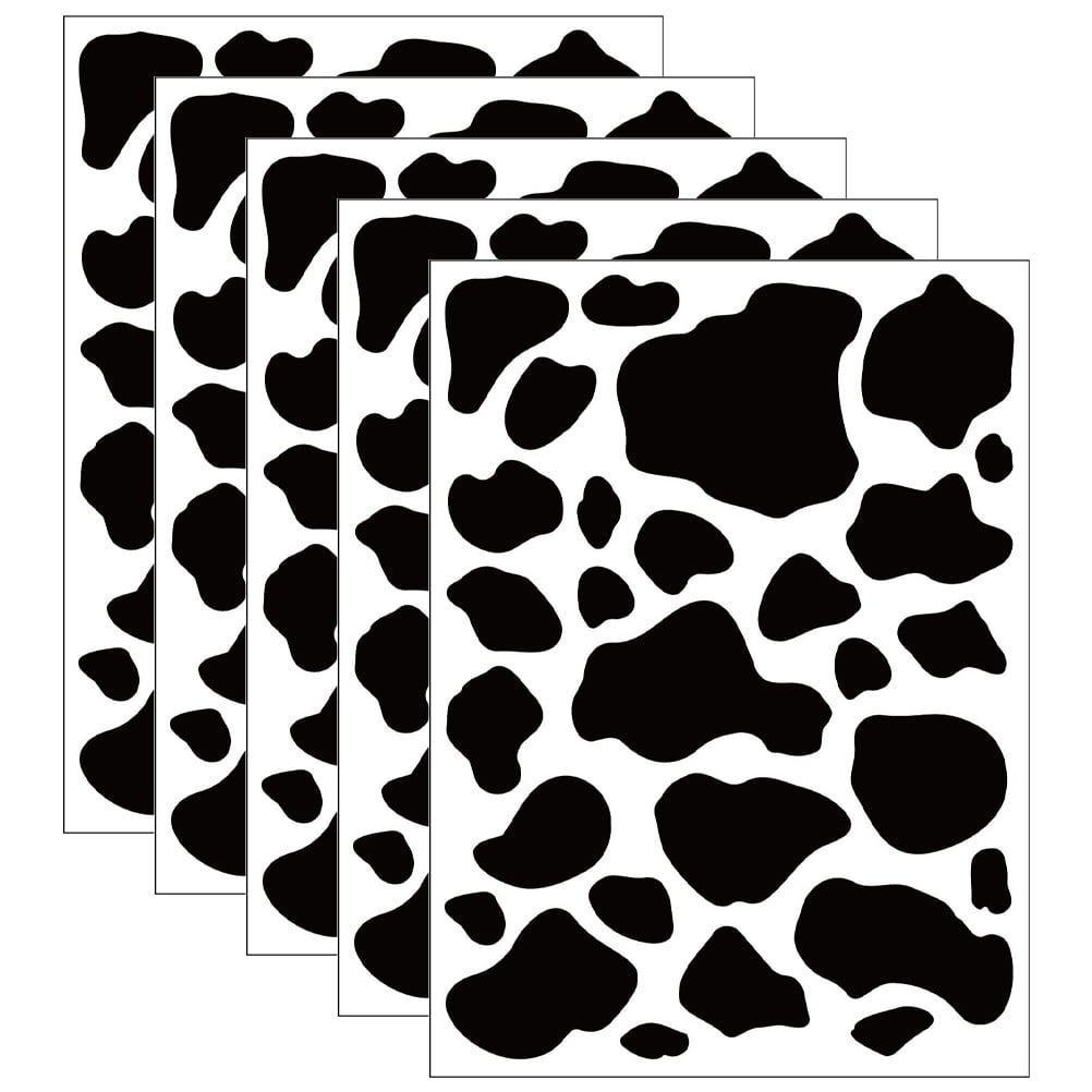 Zcyifa Cow Print Sticker 5 Sheets Cow Print Sticker Self-Adhesive Wall ...
