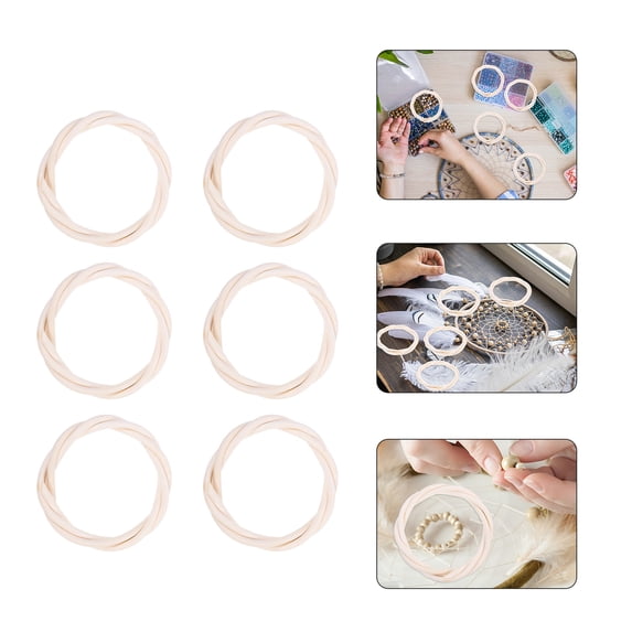 Zcyifa DIY Wreath Circle 6pcs DIY Wreath Rattan Decorative Wreath Ring ...
