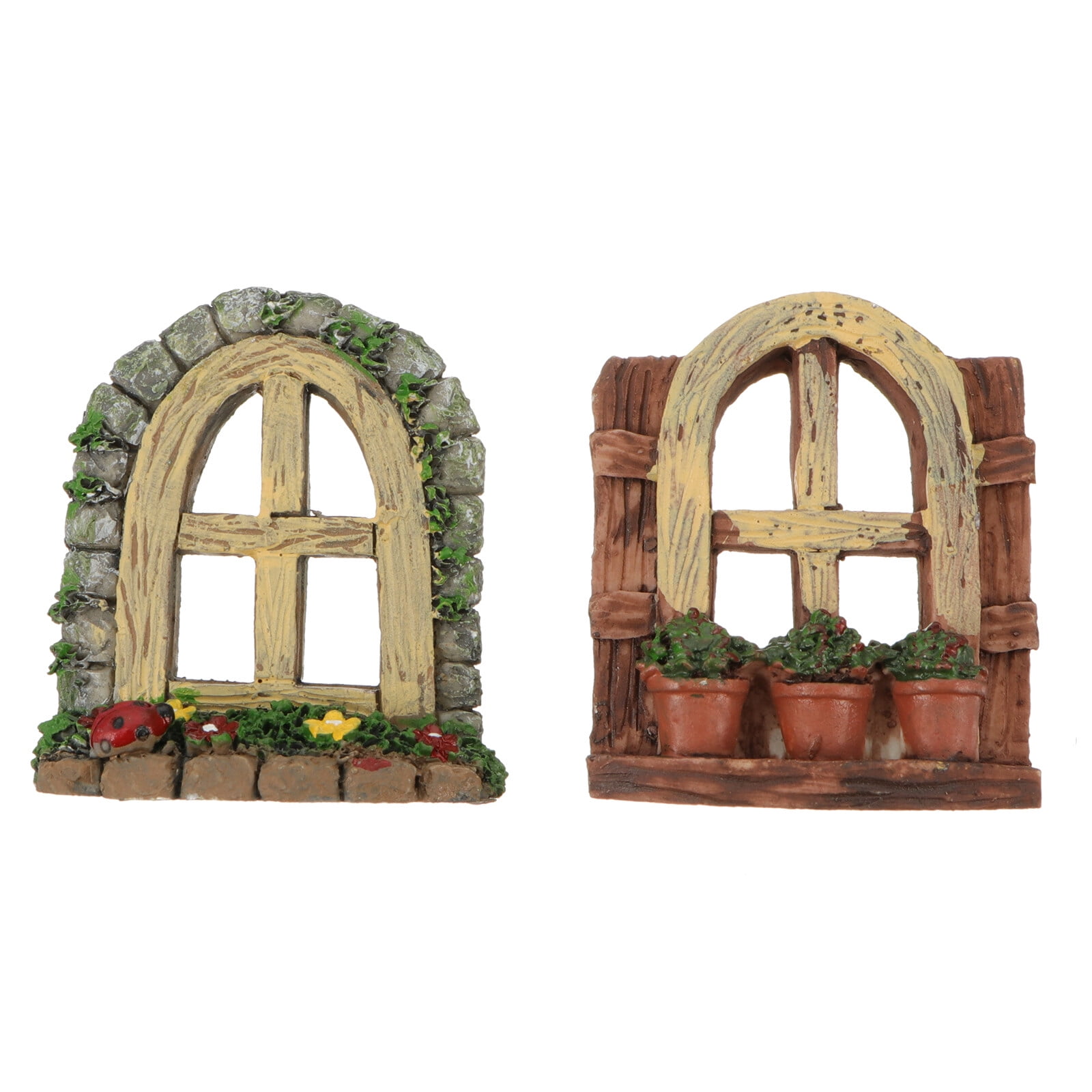 Zcyifa Fairy Windows Miniature Tree Sculpture Glow in Dark Garden (2pcs ...