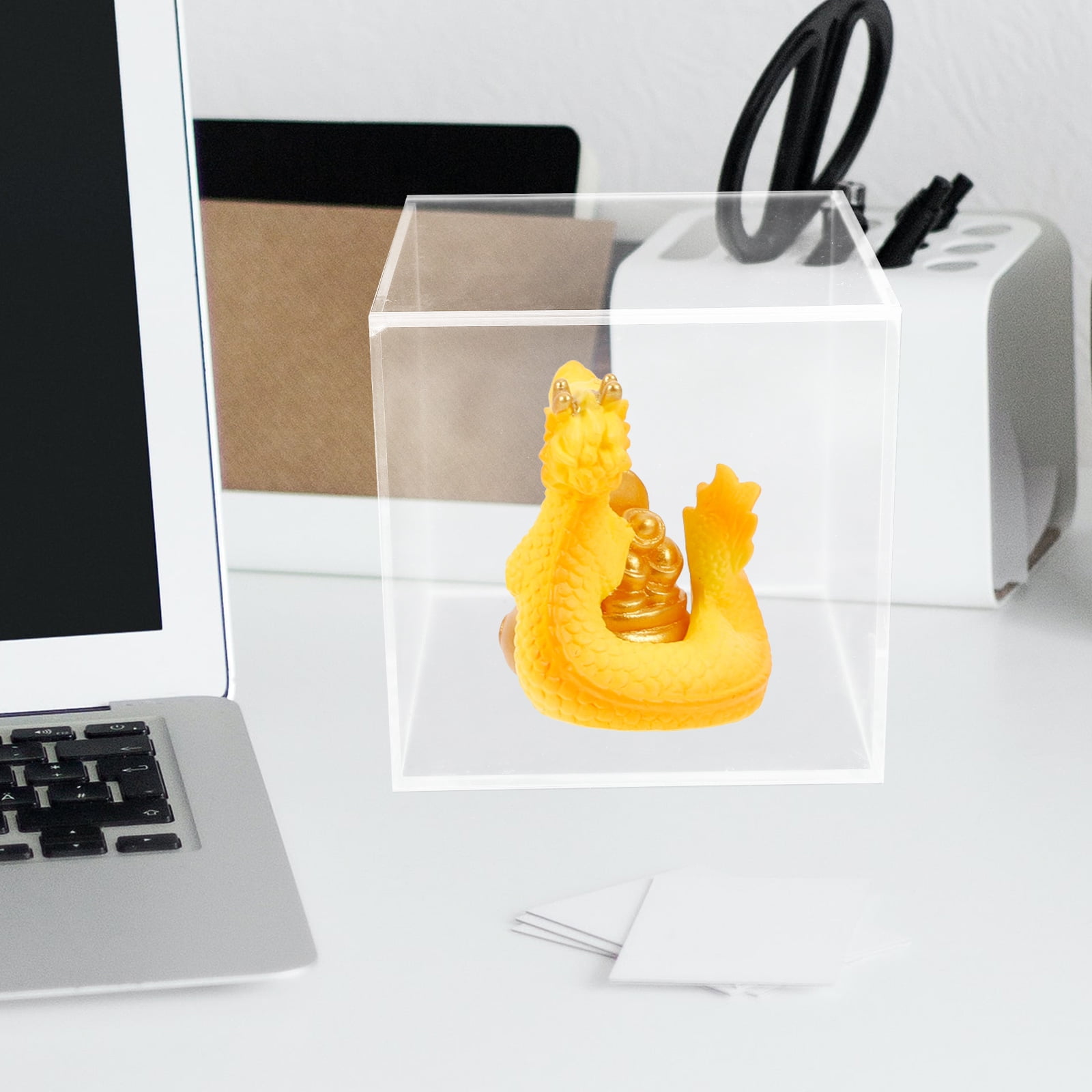 Zcyifa Figurine Display Case Acrylic Clear Display Case Sliding Lid ...