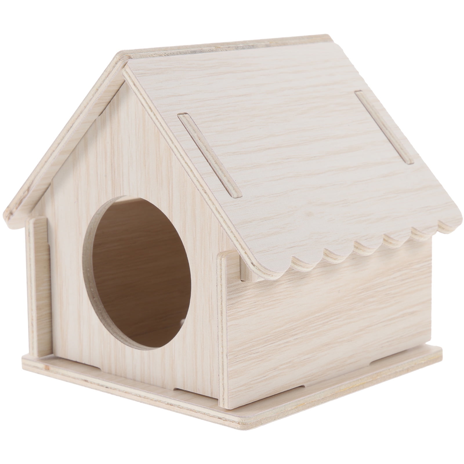 Wooden Hut for Small Animals Guinea Pig Hideout House Decor Accessories ...